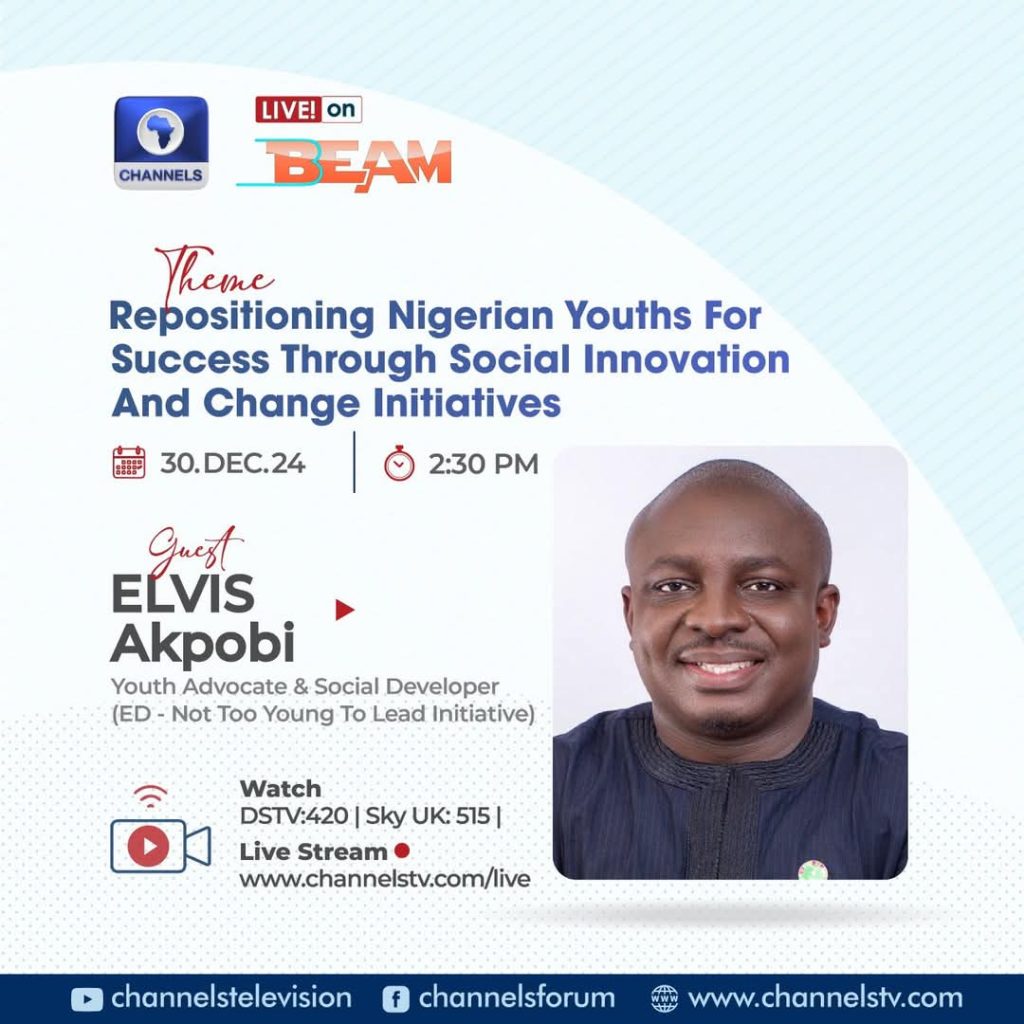 Elvis Akpobi Advocates for Youth Empowerment on Channels BEAM - we ...